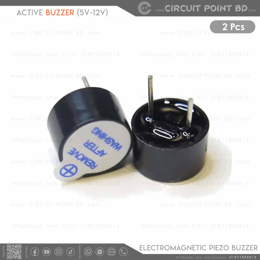 5 Pcs - Active Buzzer Alarm 5V to 12V Piezo Sounder Speaker Buzzer ...